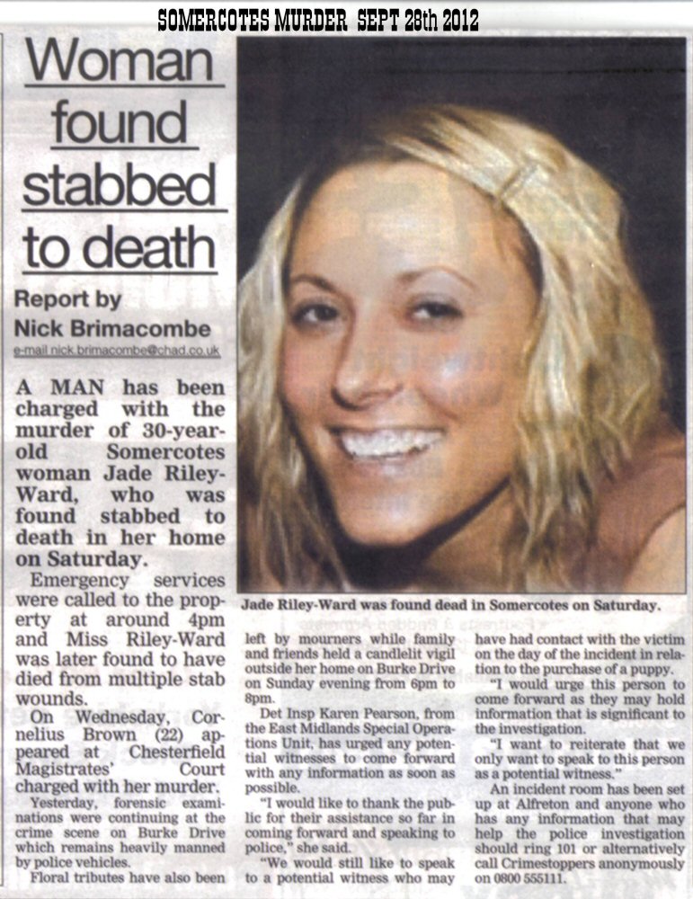 Death of Jade Riley-Ward - Newspaper Article | Photo On Somercotes ...